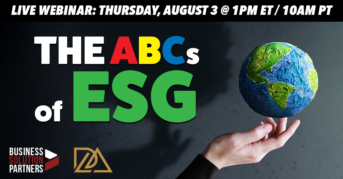 Webinar: 8/3/23 ABCs of ESG